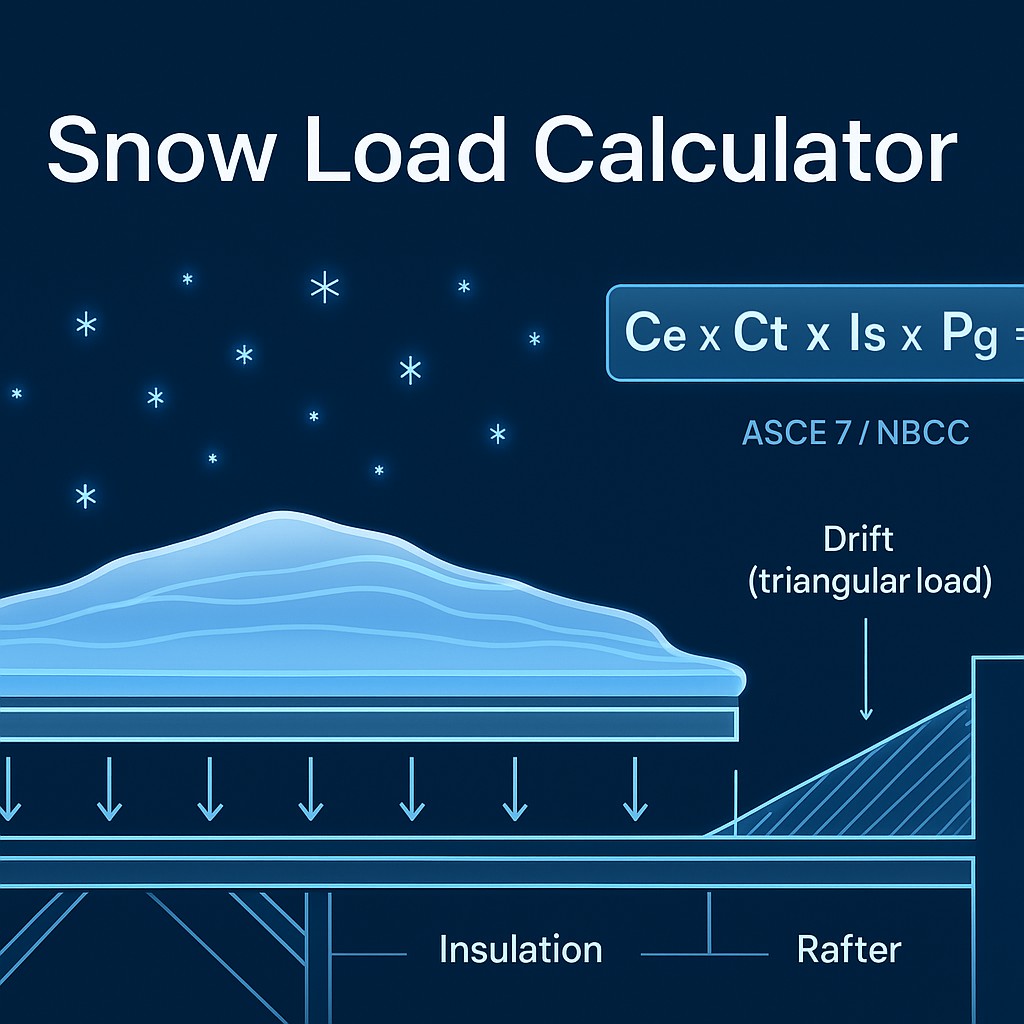 Free Snow Load Calculator: ASCE 7-22 & NBCC 2020 | Simulations4All