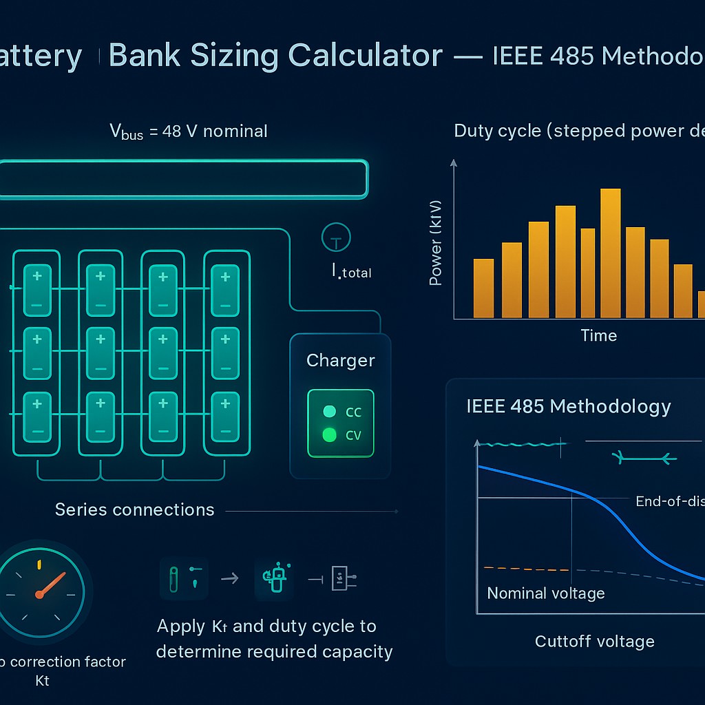 Free Battery Bank Sizing Calculator: IEEE 485 UPS & DC System Design ...