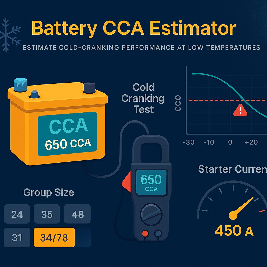 Free Battery CCA Estimator: Cold Cranking Amps & Starting Power ...