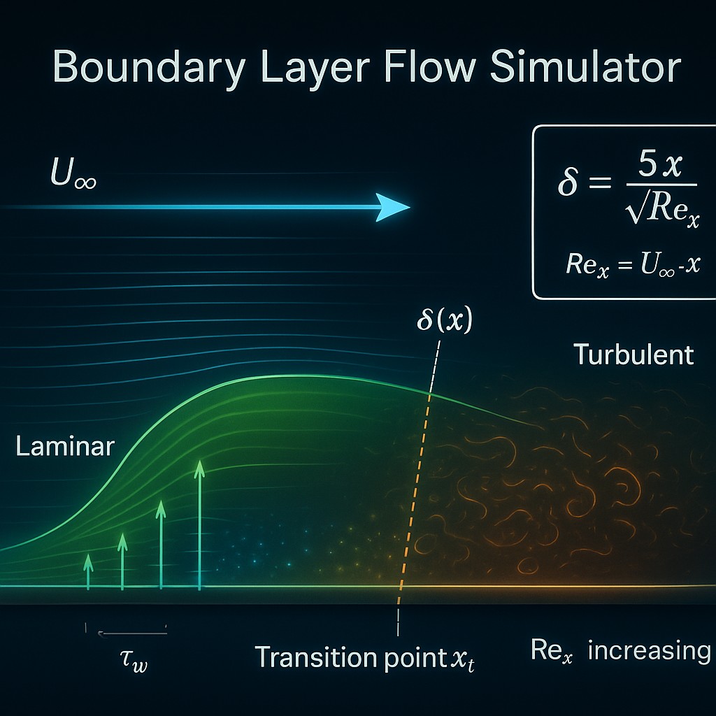 Free Boundary Layer Flow Simulator | Simulations4All
