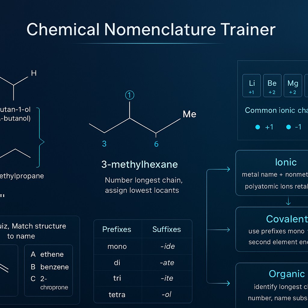Chemical Nomenclature Trainer: Interactive Ionic, Covalent & Acid ...