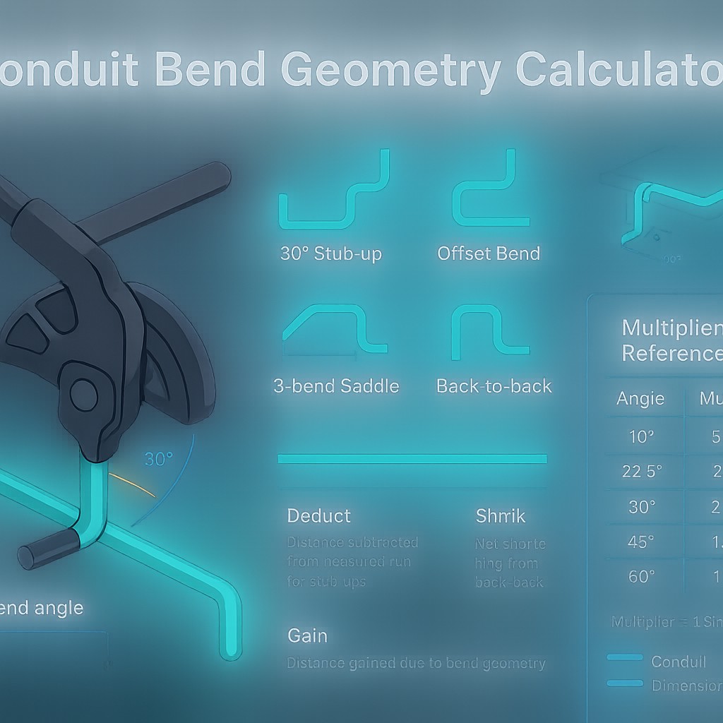 Free Conduit Bend Geometry Calculator | Simulations4All