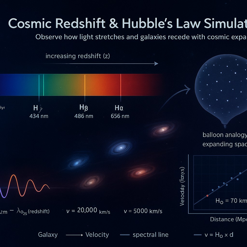 Free Cosmic Redshift & Hubble's Law Simulator | Simulations4All