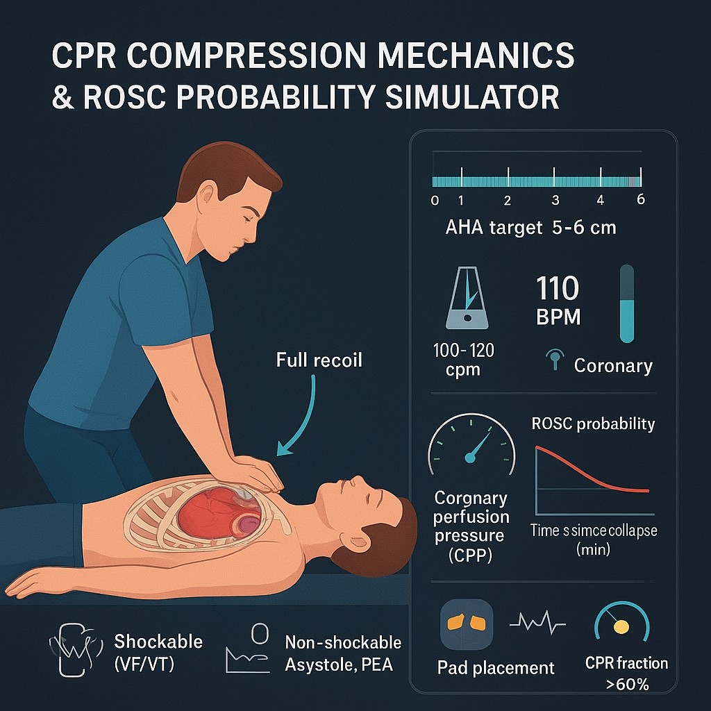 Free CPR Compression Mechanics & ROSC Probability Simulator: Optimize ...