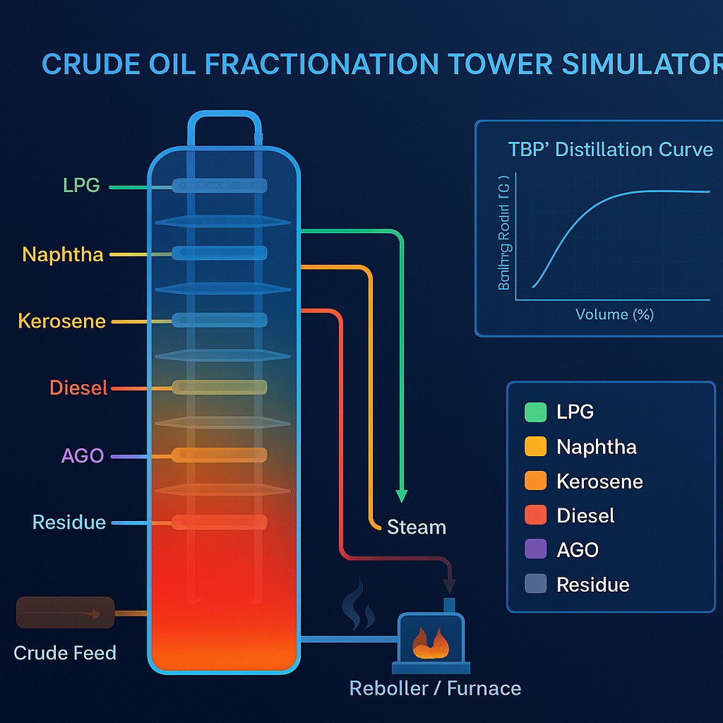 Free Crude Oil Fractionation Tower Simulator | Simulations4All
