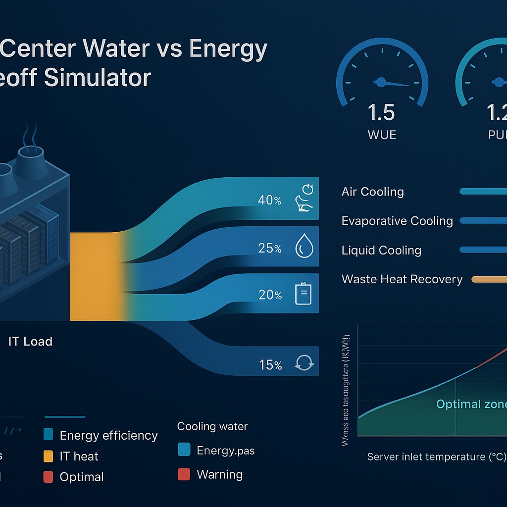 Free Data Center Water vs Energy Tradeoff Simulator | Simulations4All