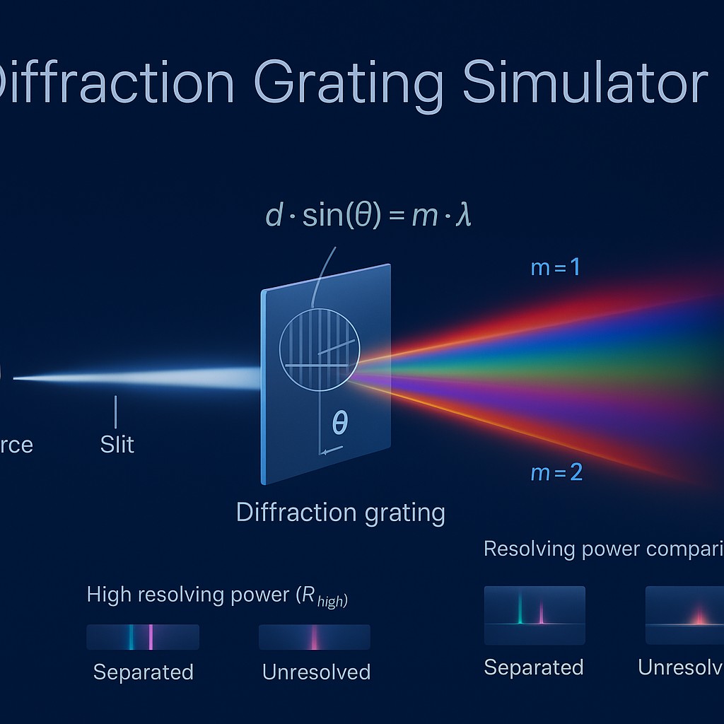 Free Diffraction Grating Simulator | Simulations4All