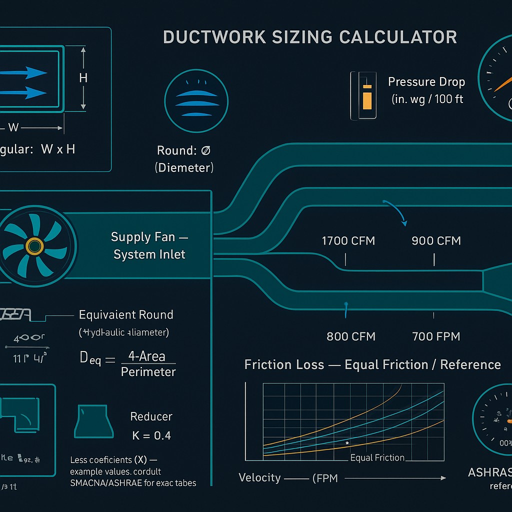 Free Ductwork Sizing Calculator | Simulations4All