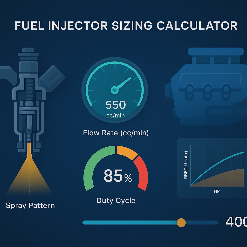 Free Fuel Injector Sizing Calculator: Flow Rate & Duty Cycle Estimator ...