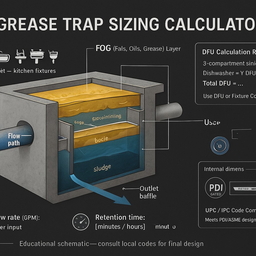Free Grease Trap Sizing Calculator | Simulations4All