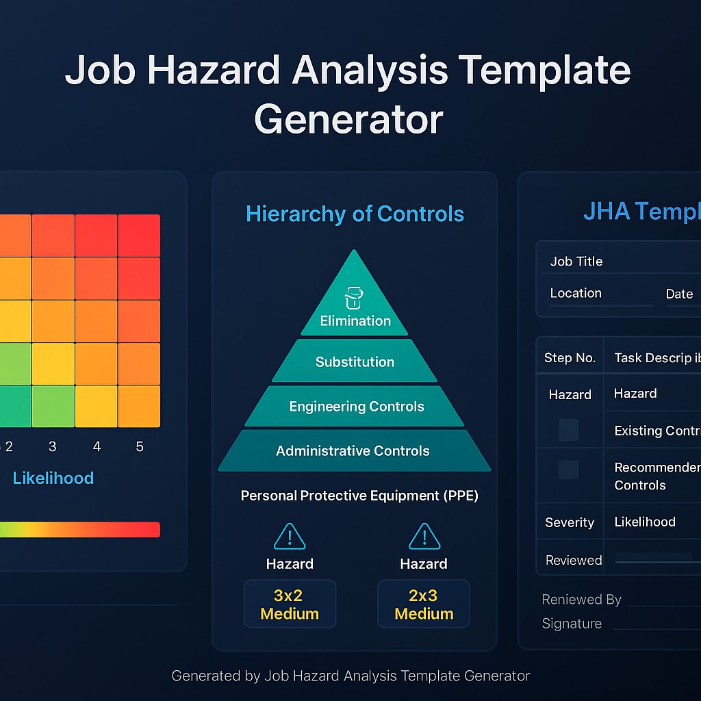 Free Job Hazard Analysis (JHA/JSA) Generator — OSHA 3071 & CSA Z1000 ...