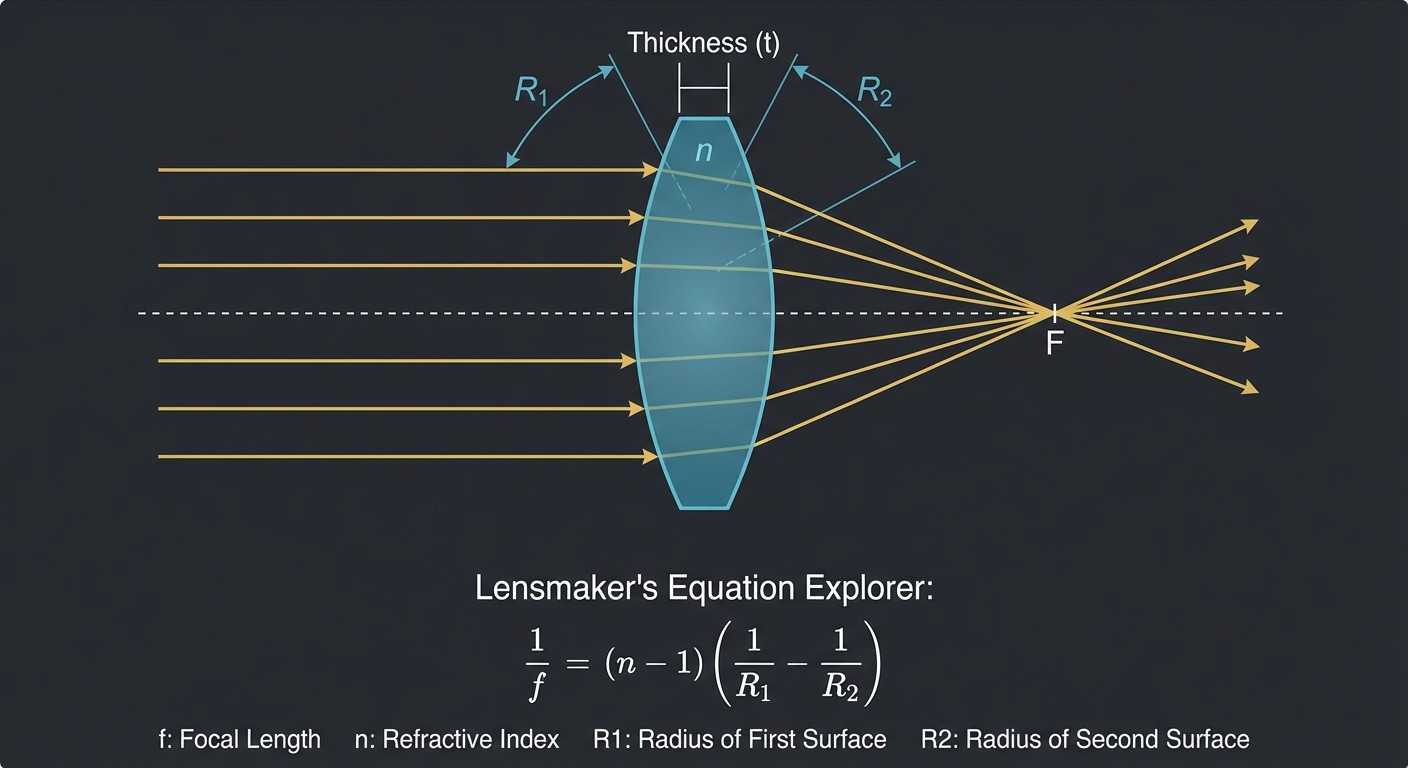 Free Lensmaker's Equation Explorer | Simulations4All