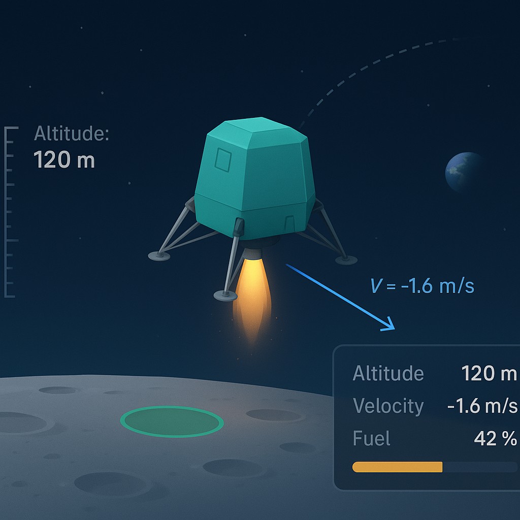 Free Lunar Lander Simulator: Interactive Thrust Control & Moon Landing ...