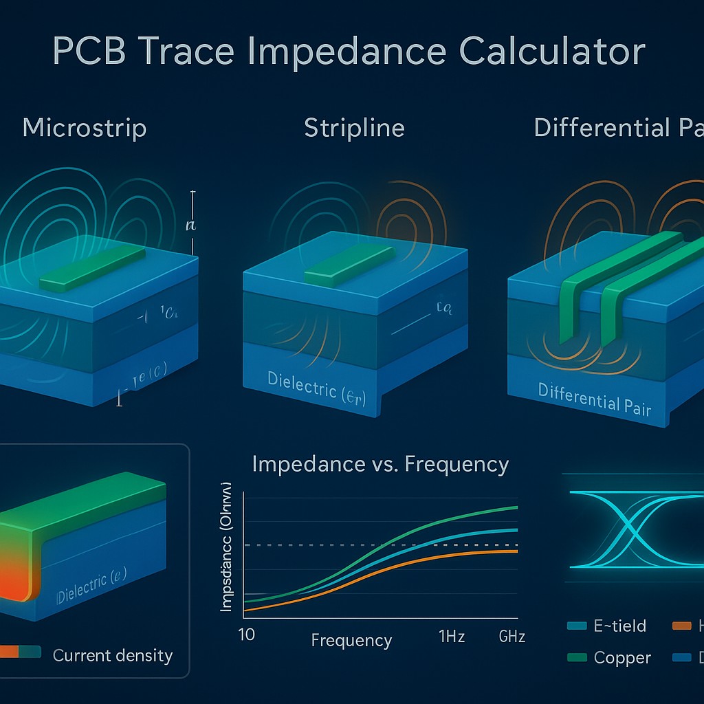 Free PCB Trace Impedance Calculator: Microstrip & Stripline Z₀ with ...