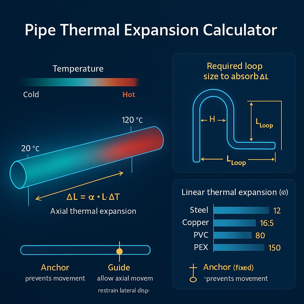 Free Pipe Thermal Expansion Calculator | Simulations4All