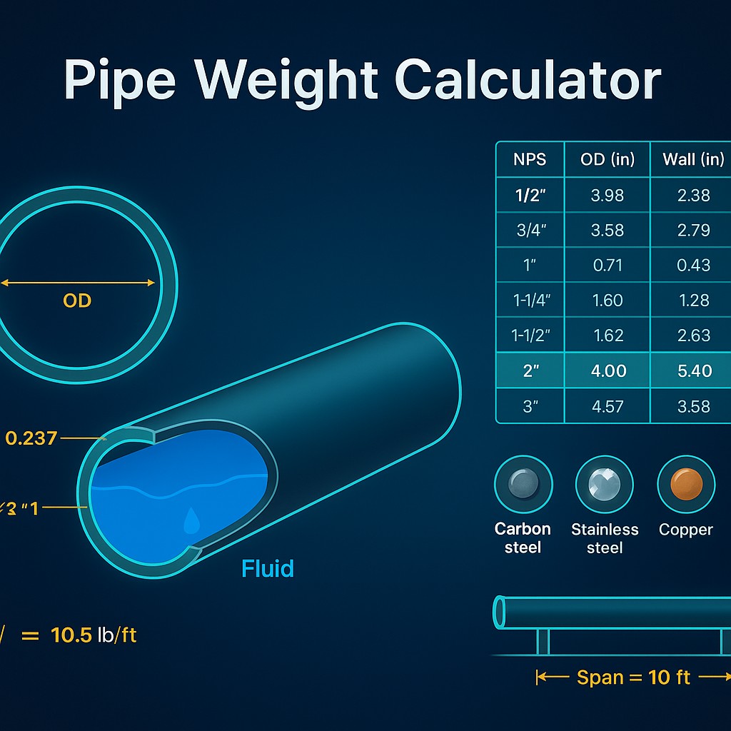 Free Pipe Weight Calculator | Simulations4All