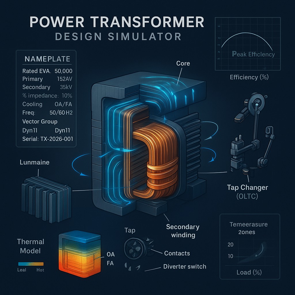 Free Power Transformer Design Simulator | Simulations4All