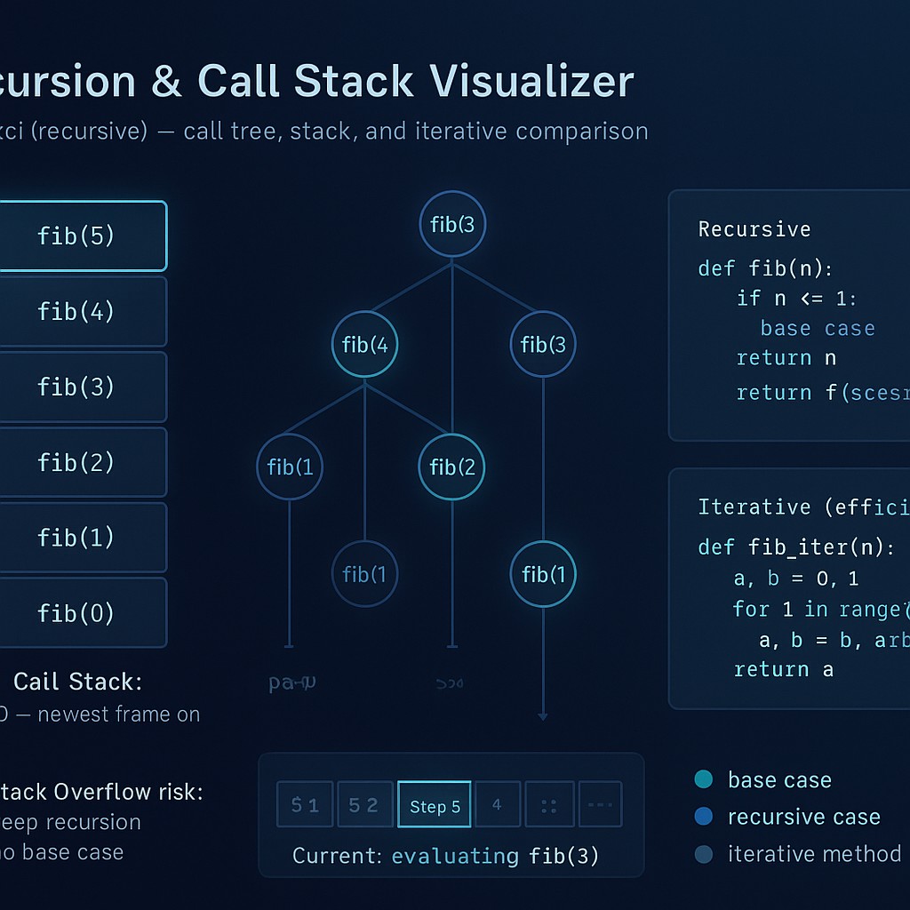 Free Recursion and Call Stack Visualizer | Simulations4All