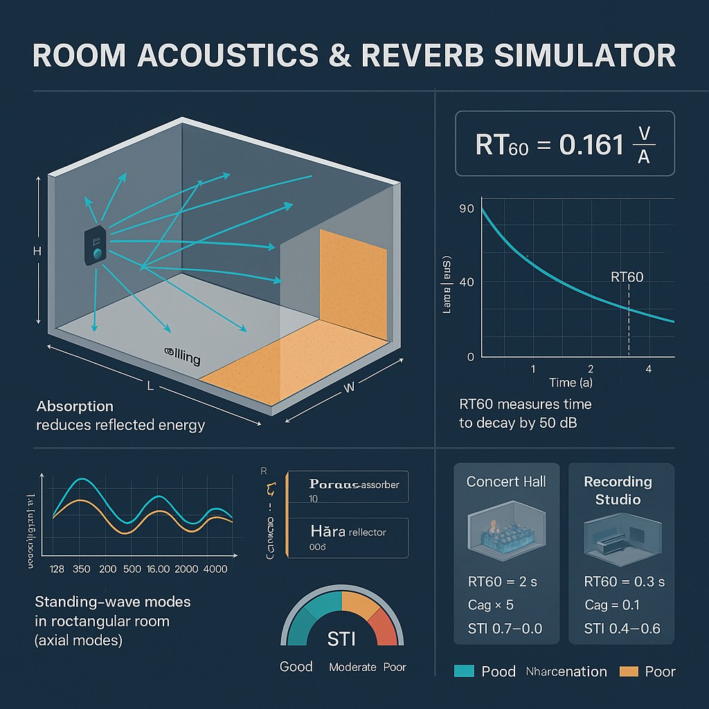 Free Room Acoustics Simulator: Free RT60 Reverb Calculator with Ray ...