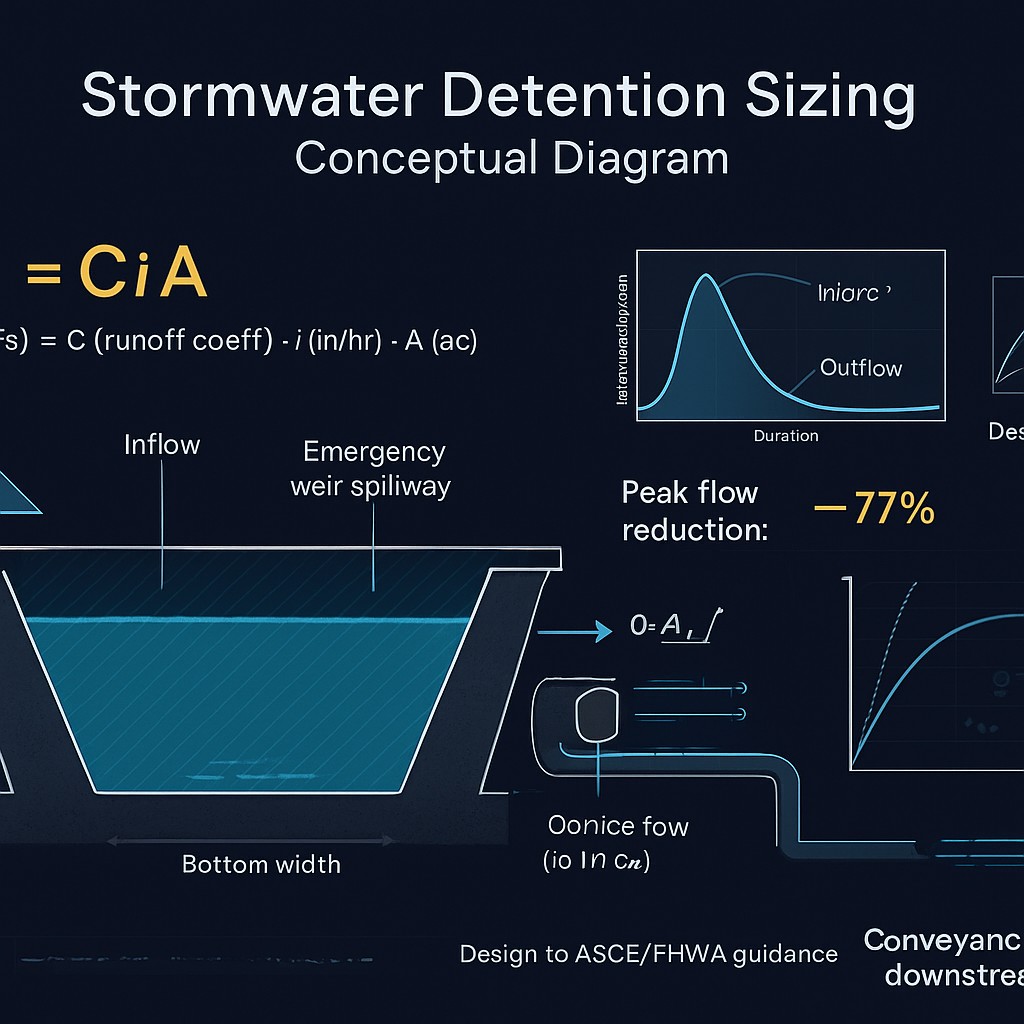 Free Stormwater Detention Sizing Calculator | Simulations4All