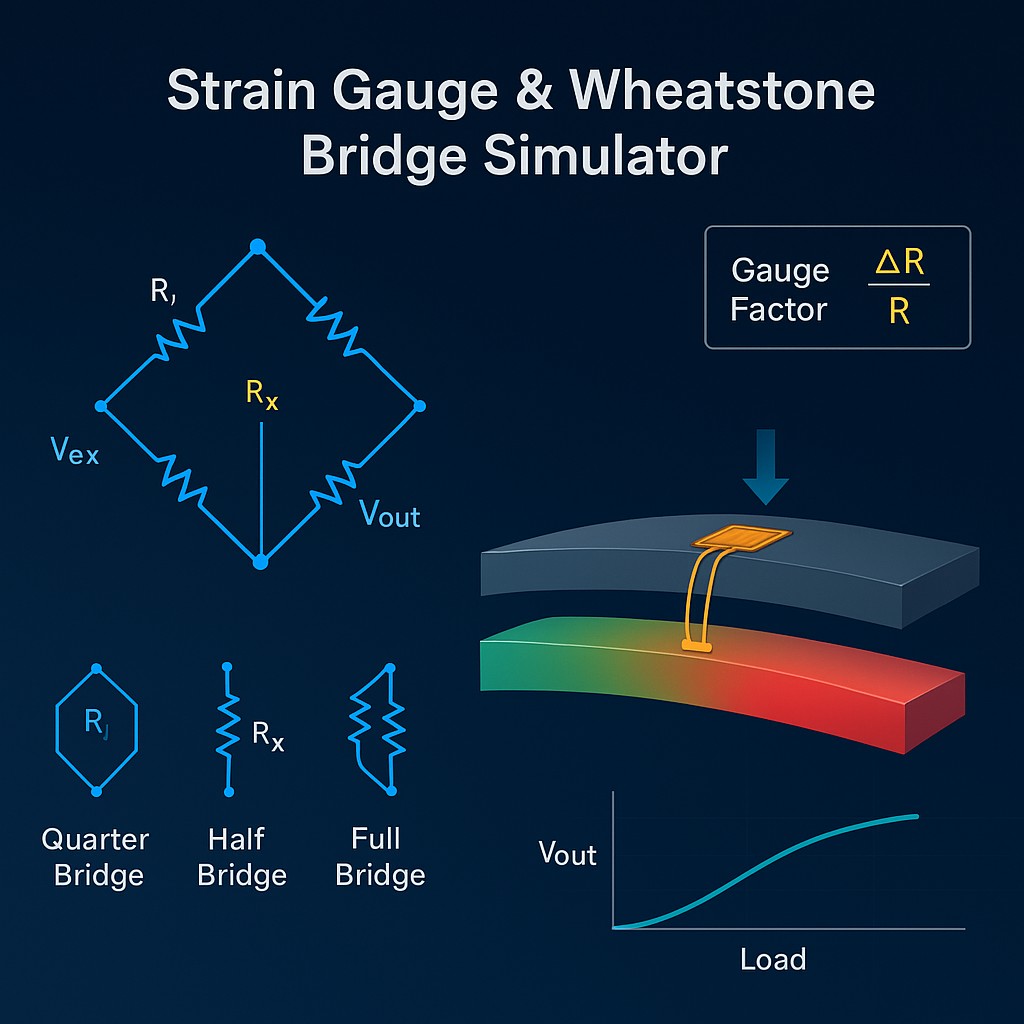 Free Strain Gauge & Wheatstone Bridge Simulator | Simulations4All