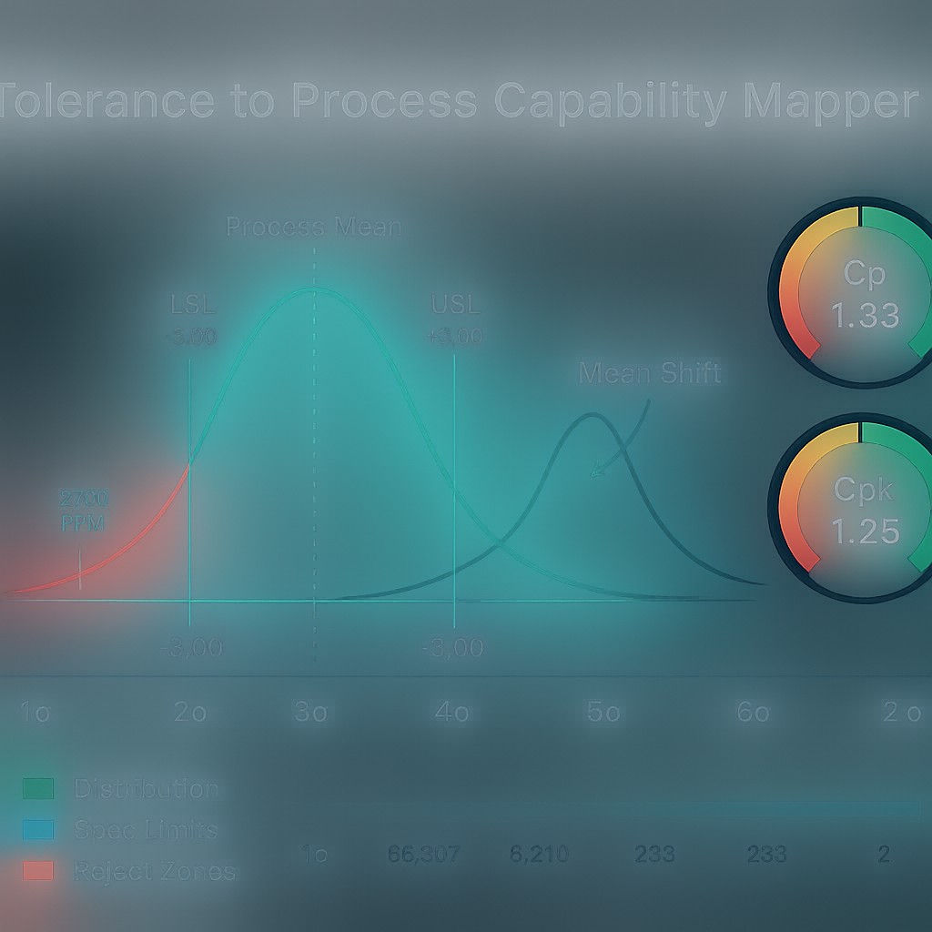 Tolerance to Process Capability Mapper | Simulations4All