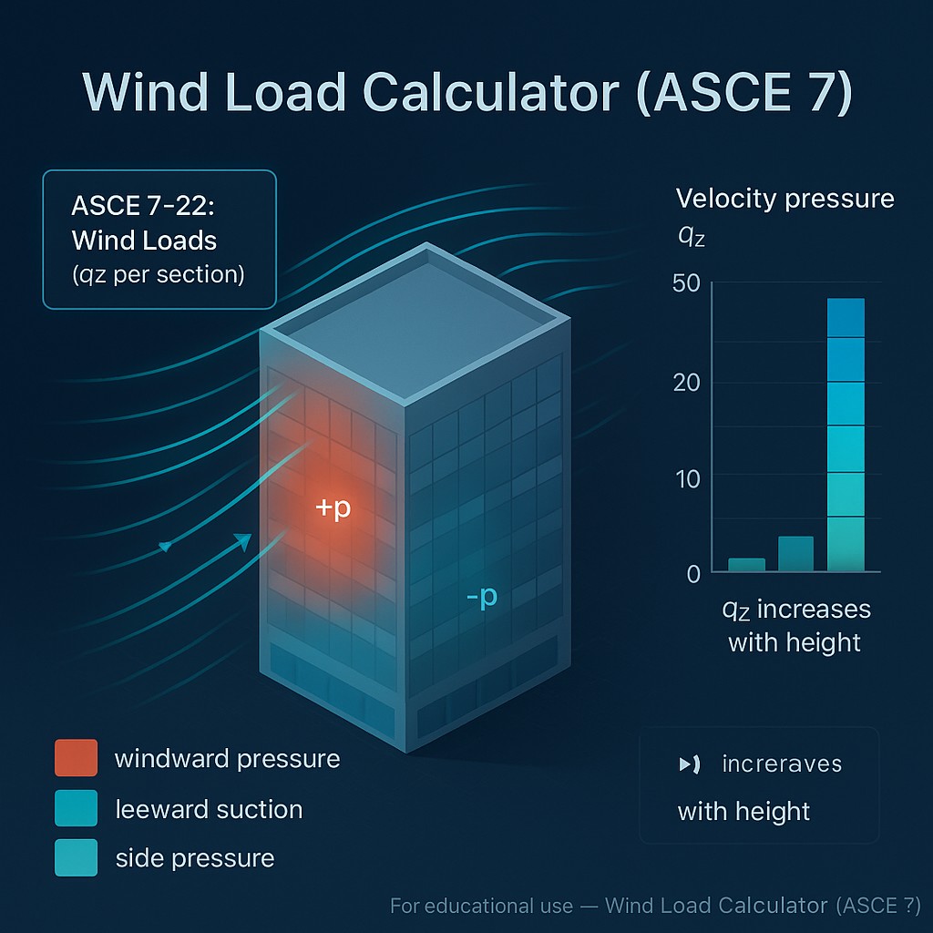 Free Wind Load Calculator (ASCE 7): Design Wind Pressures for Buildings ...
