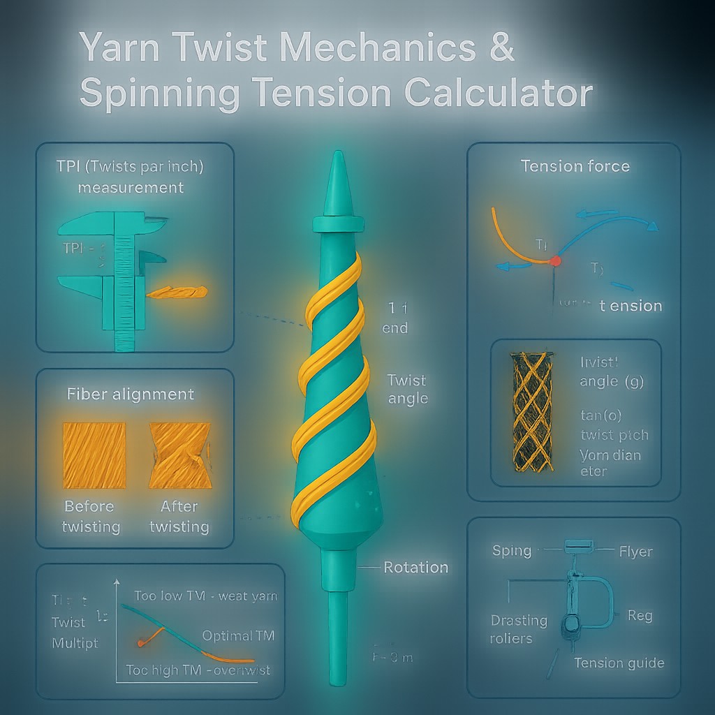 Free Yarn Twist Mechanics & Spinning Tension Calculator | Simulations4All